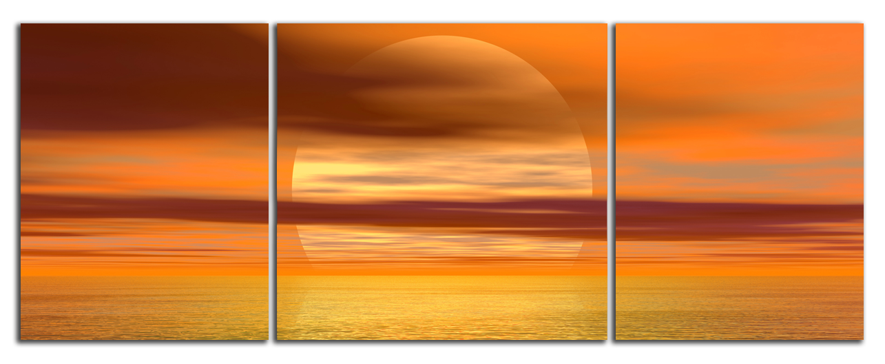 Panoramatický obraz Oranžový západ slunce | Colorika.cz