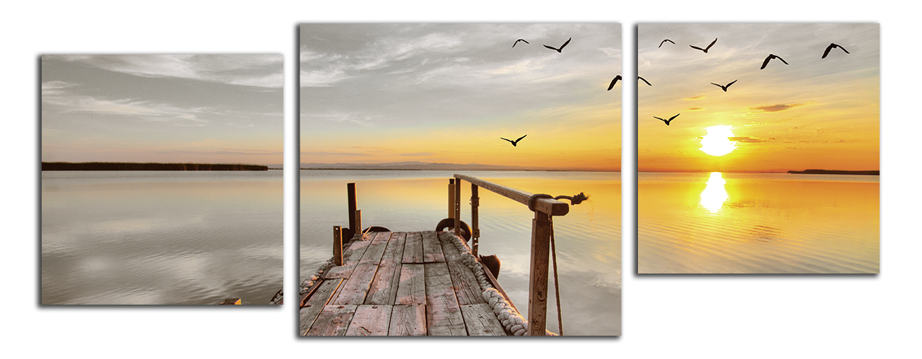Panoramatický obraz Západ slunce a molo | Colorika.cz