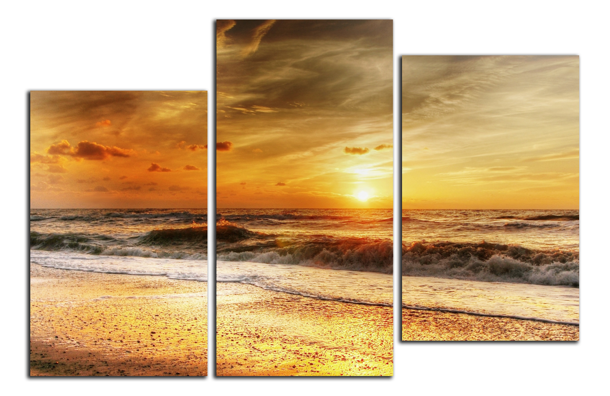 Obdelníkový obraz Západ slunce na pláži | Colorika.cz