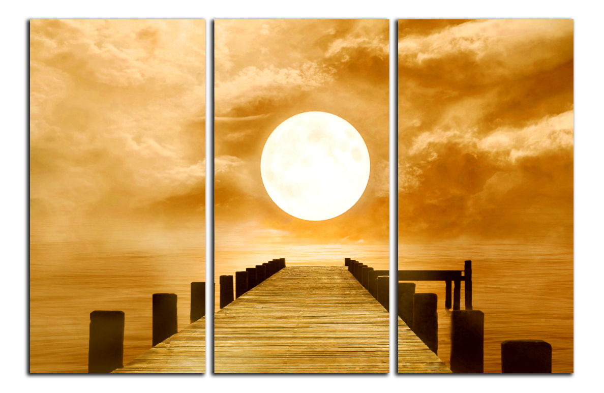 Obdelníkový obraz Slunce a molo | Colorika.cz