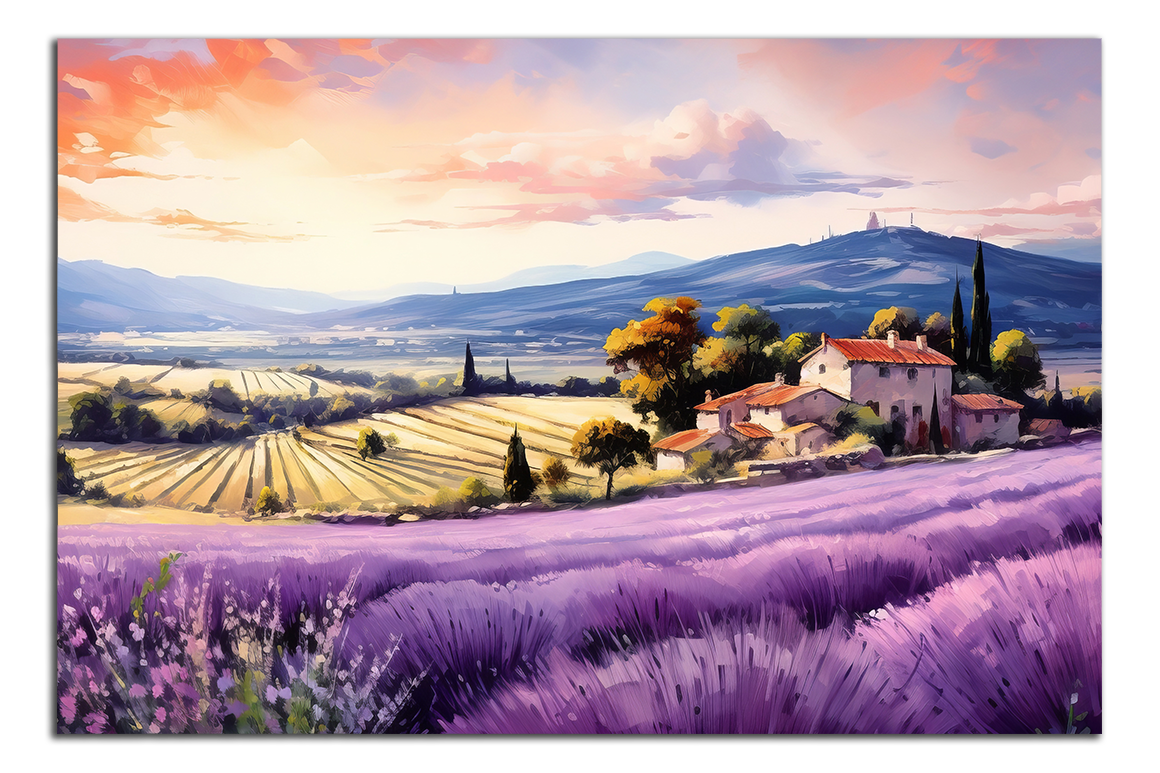 Obdelníkový obraz Krajinka v Provence | Colorika.cz