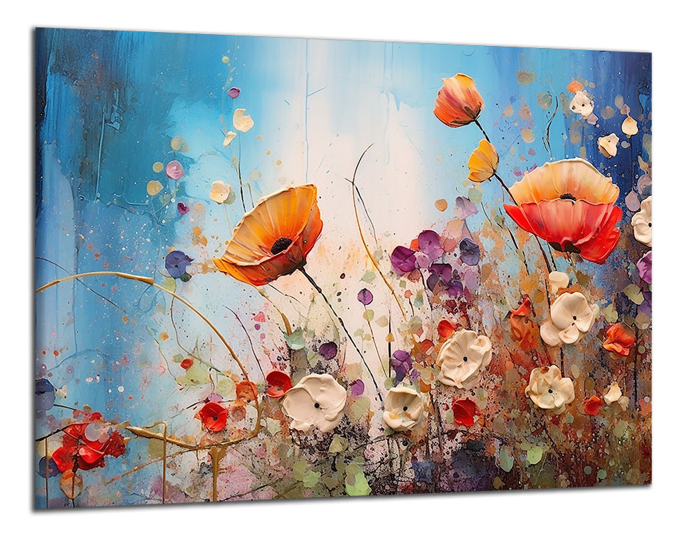 Obdelníkový obraz Barevné luční máky | Colorika.cz