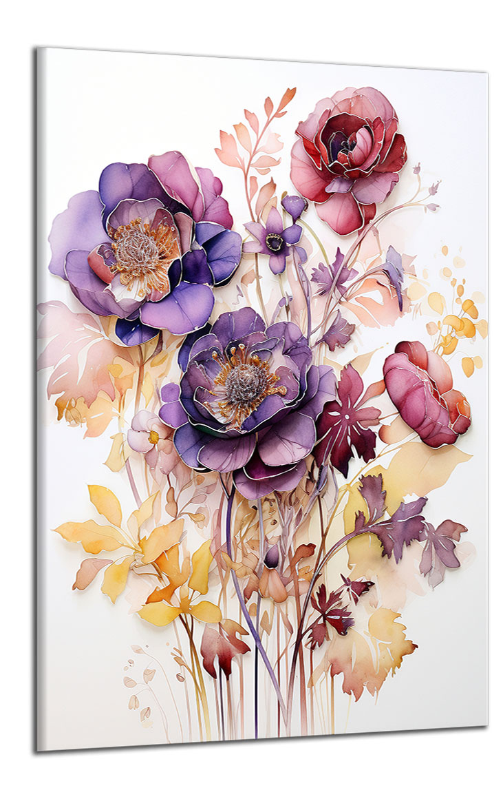 Obdelníkový obraz Kytka fialových máků | Colorika.cz